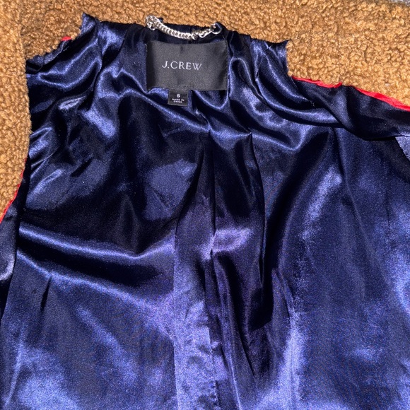 J. Crew | Jackets & Coats | J Crew Midnight Blue Satin Blouse | Poshmark